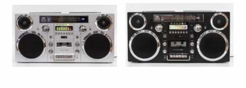 GPO Brooklyn | Retro Boombox Stereo | From £246.50 | Silver & Chrome or ...